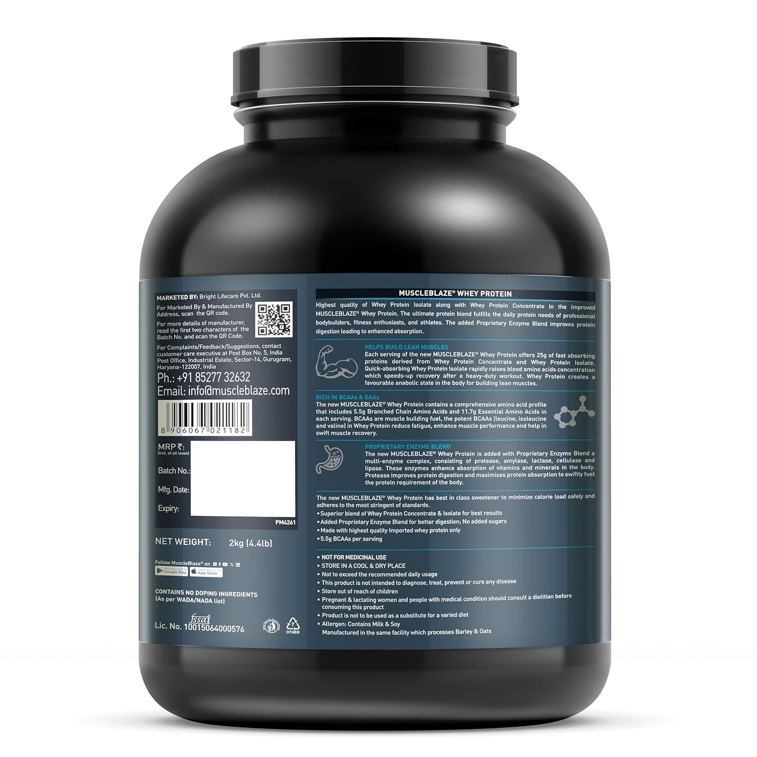 MUSCLEBLAZE (MB) Whey Protein - 2kg - VHG Depot