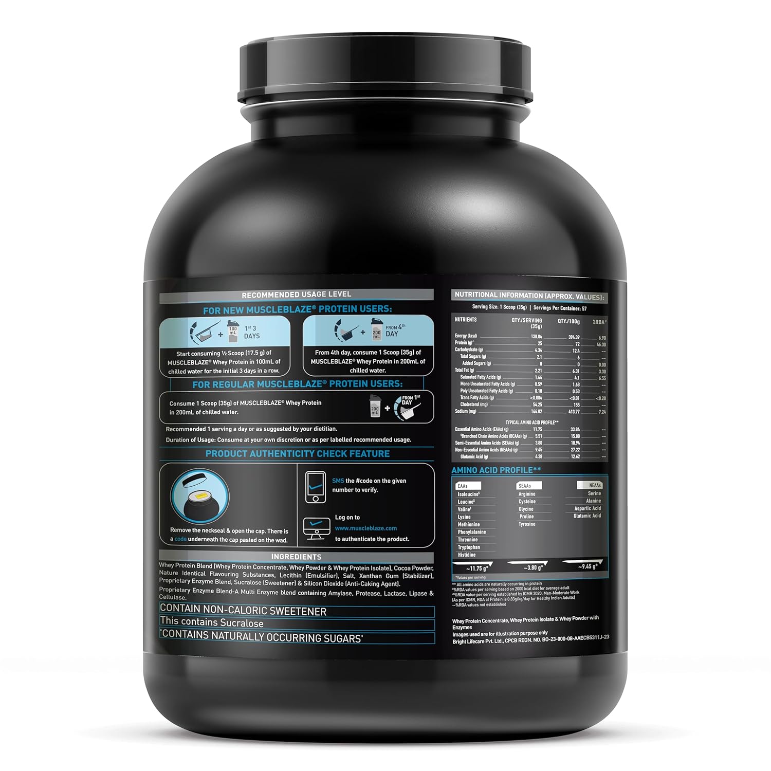 MUSCLEBLAZE (MB) Whey Protein - 2kg - VHG Depot